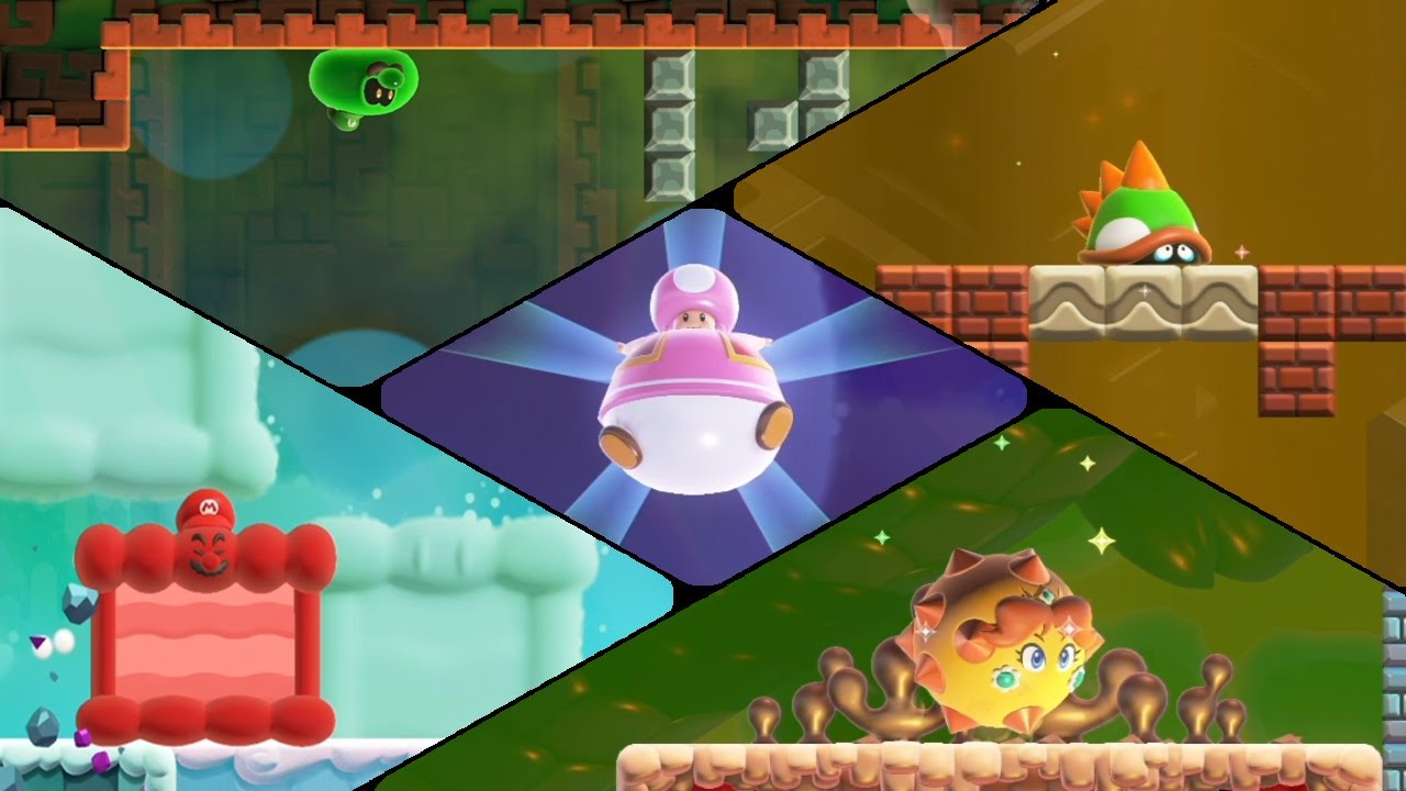 Todas las Transformaciones con Todos los Personajes - Super Mario Bros ...