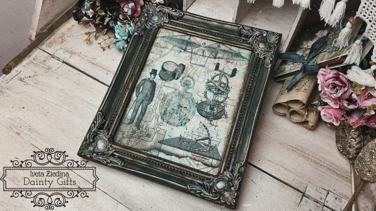 Up-cycled Decoupage Picture Frame - YouTube