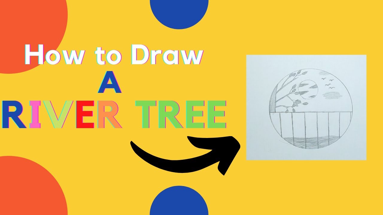 How to Draw a River Trees | How to Draw a River Trees for kids | River ...