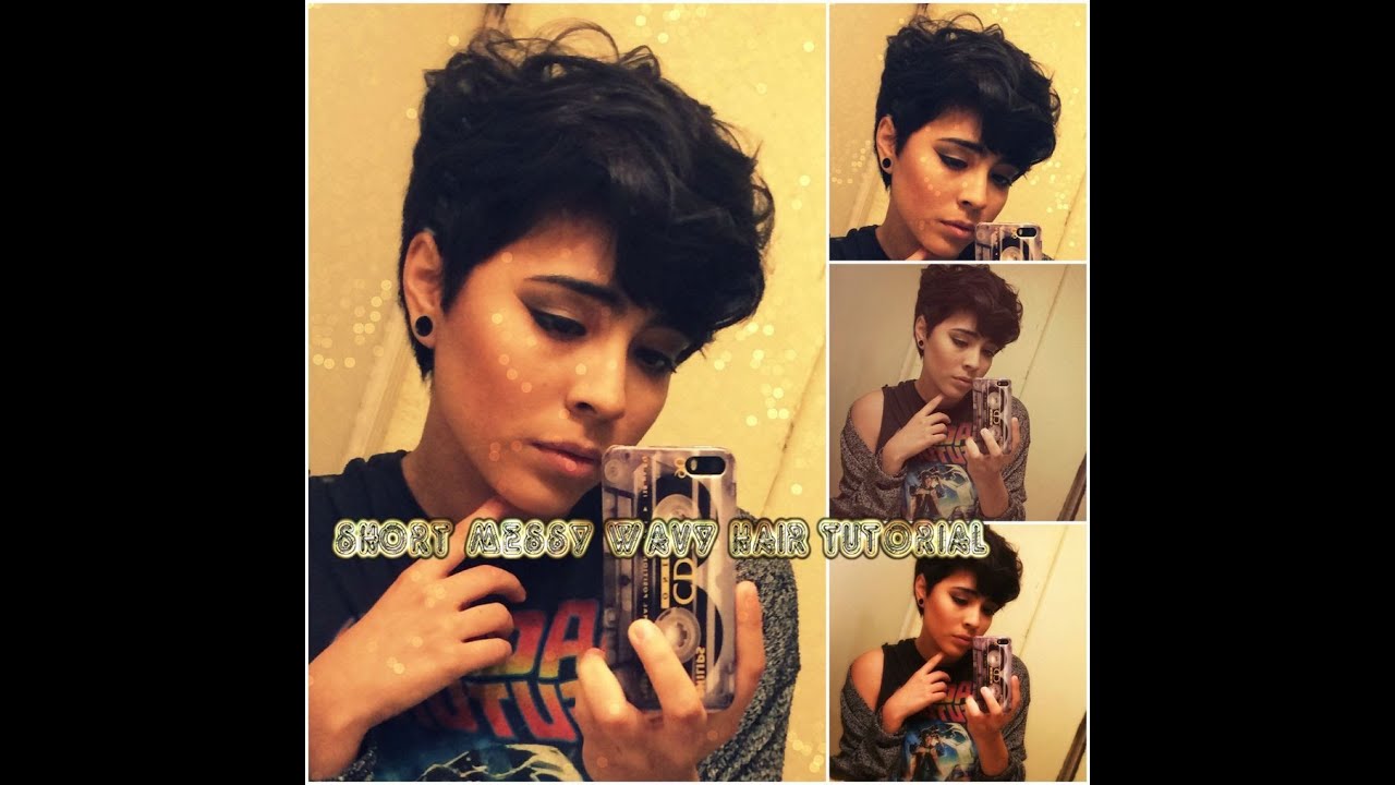 Short/Pixie Messy Wave Hair Tutorial - YouTube