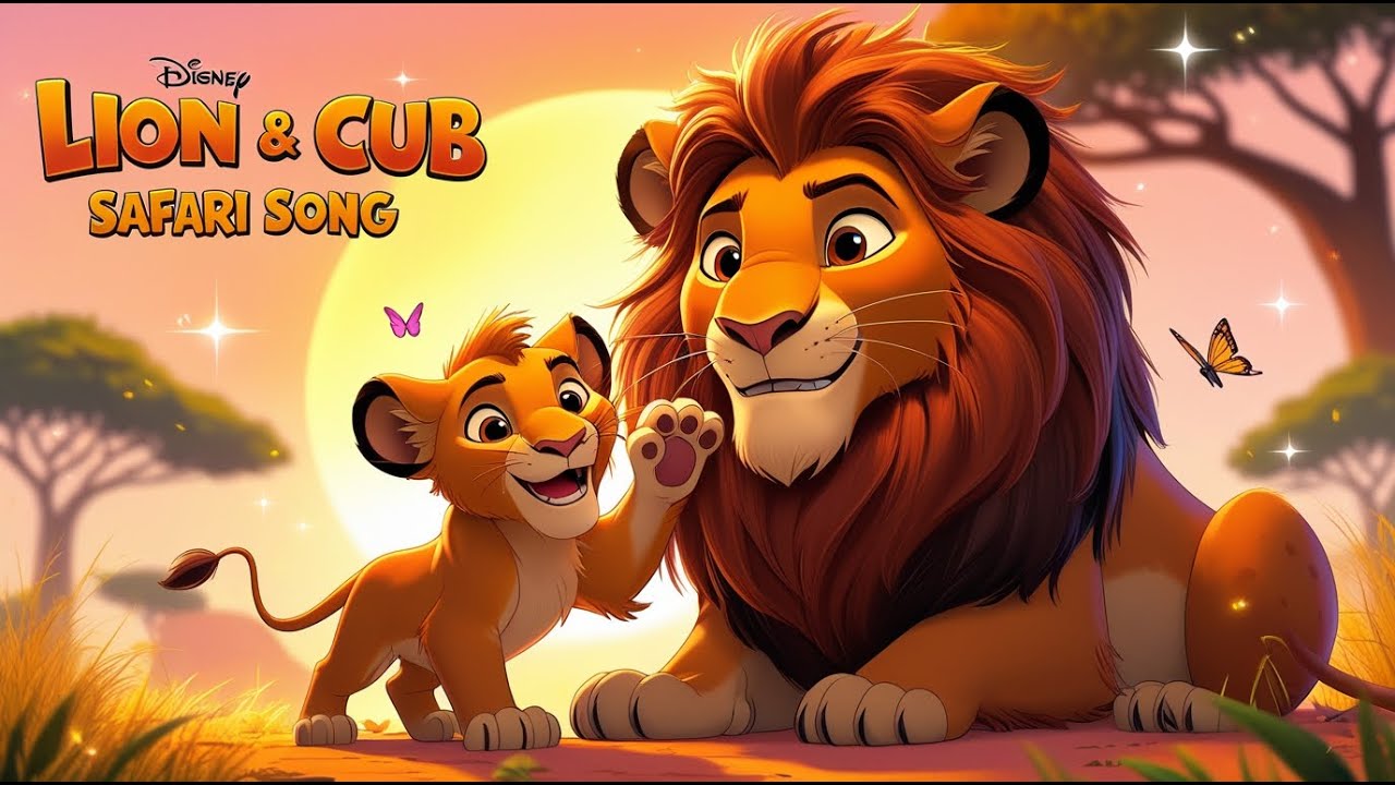 Lion & Cub Safari Song | Cute Disney-Style 3D Animation for Kids | Fun ...