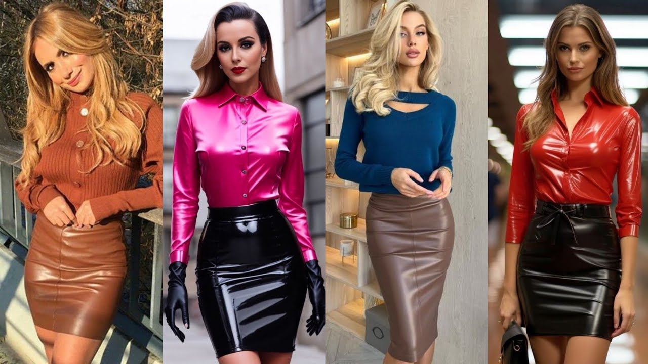 Elegant Trendy Fashion of Latex Leather Skirt Design Ideas/leather ...