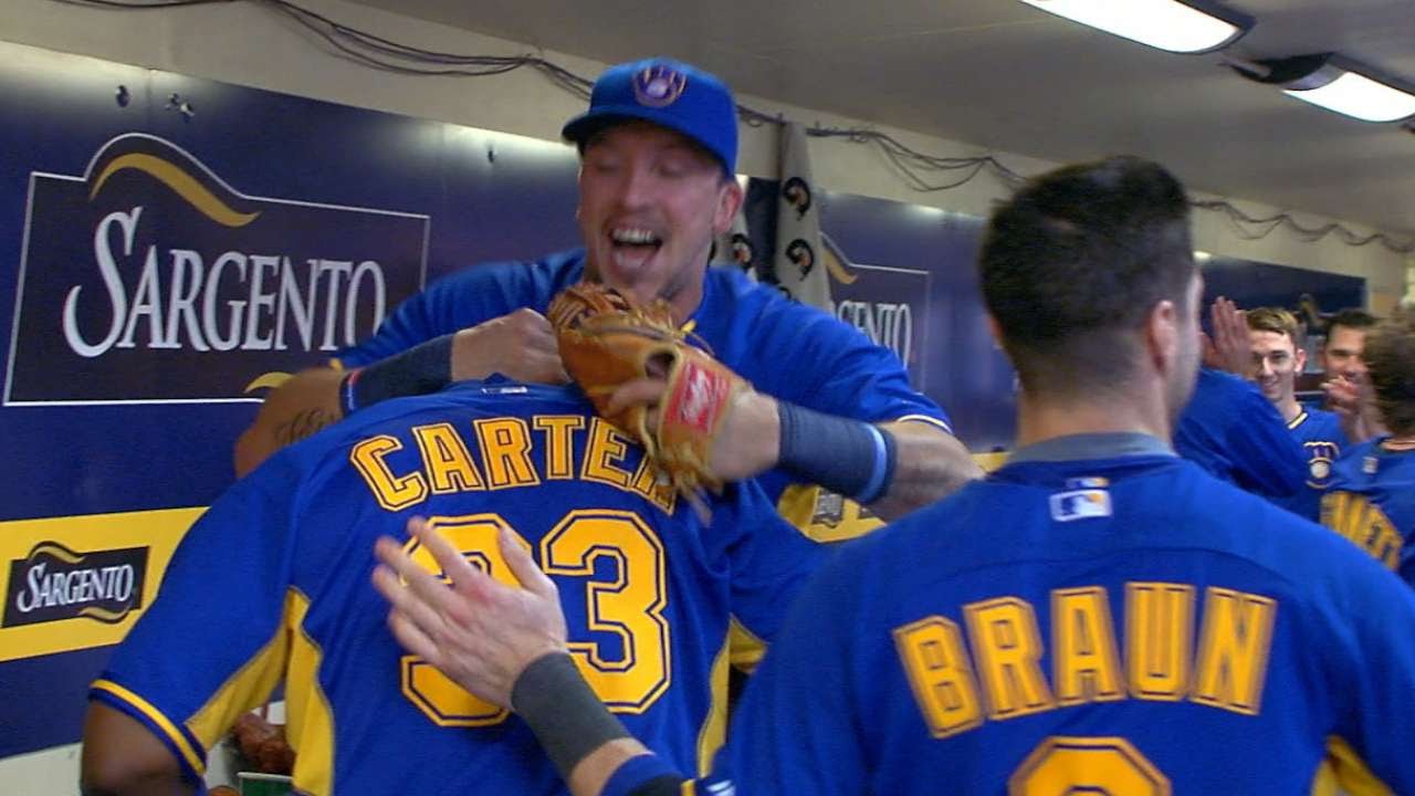 9/23/16: Braun, Carter plate two in Brewers' victory - YouTube