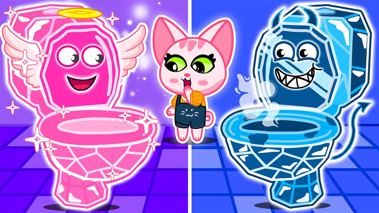 Angle Toilet vs Evil Toilet - Kids Stories About Potty Training | Kids ...