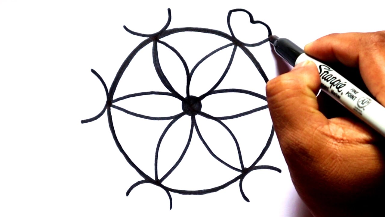 Diwali Drawing Very Easy From 7 Dots | Diwali Flower Drawing Easy Step ...