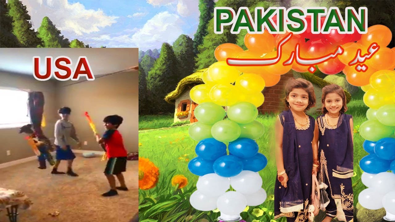 KIDS PLAYING PINATA GAME AT EID DAY USA - YouTube