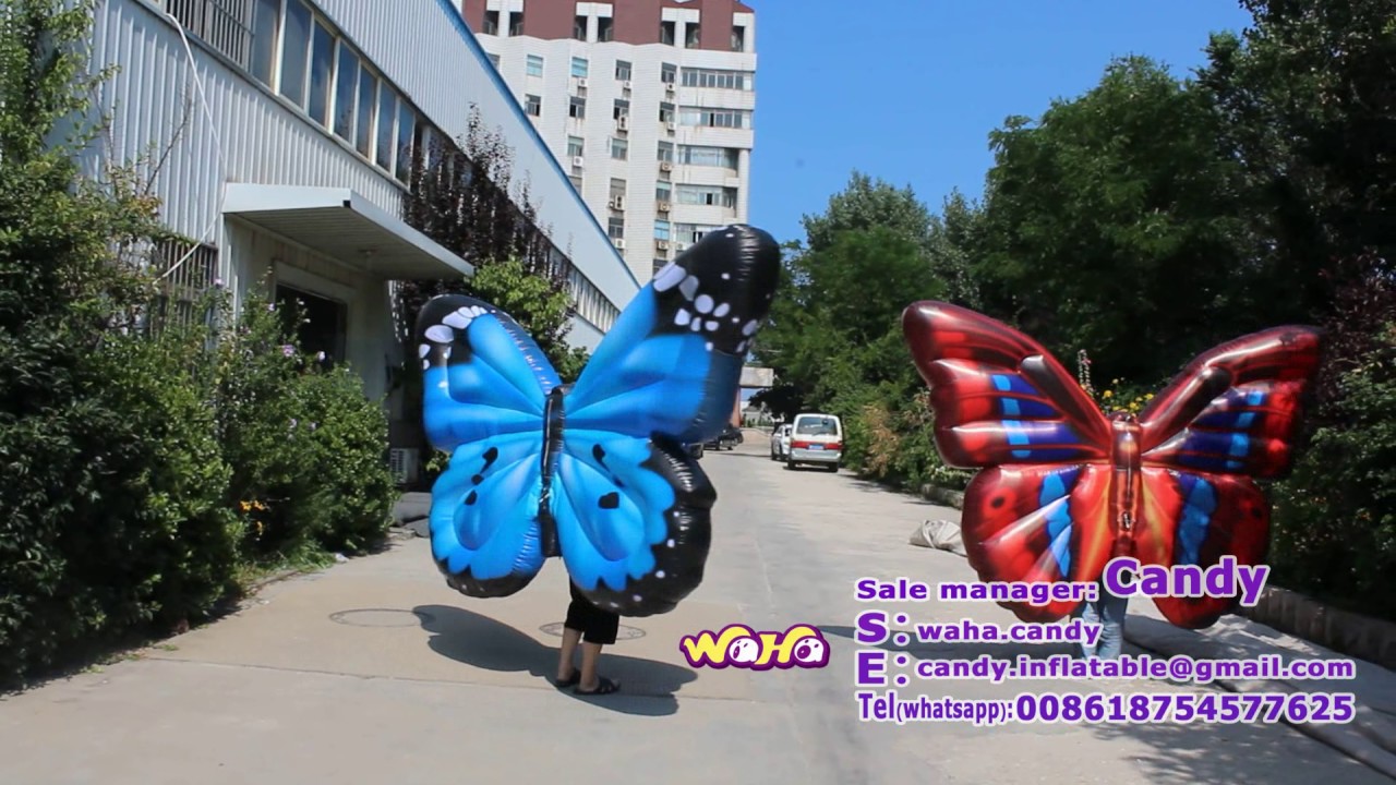 Customzied inflatable butterfly wings - YouTube