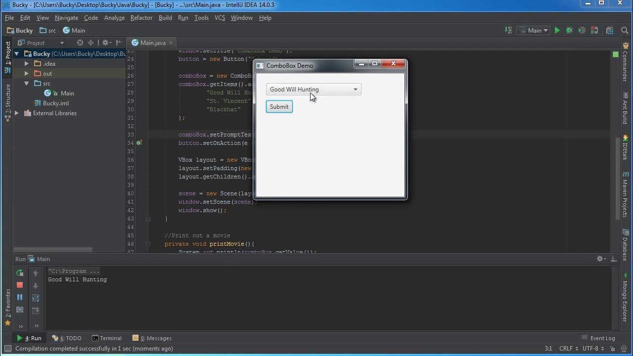 JavaFX Java GUI Tutorial 14 ComboBox - YouTube