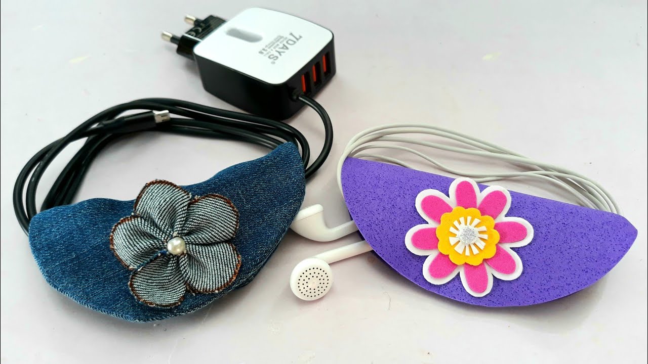 How to Make Earphone Holder at Home | Recycle - Reuse old Jeans | Old ...