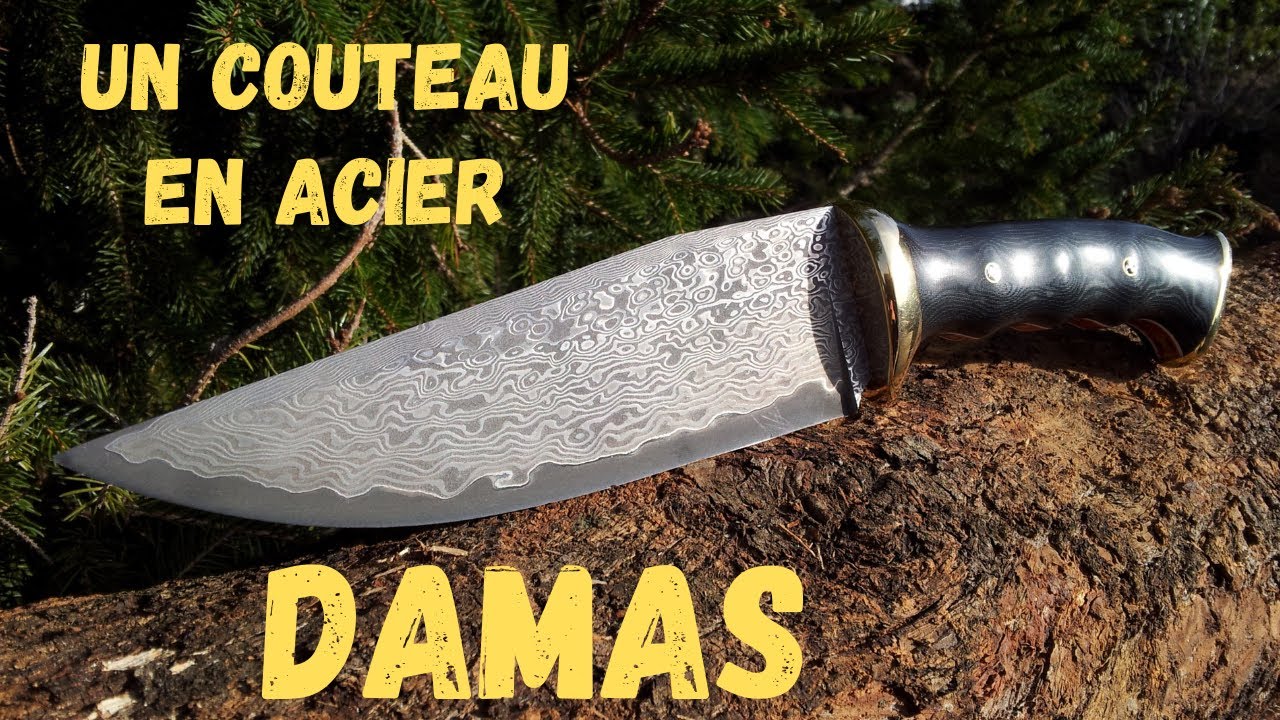 Fabrication d'un couteau en acier damas, acier damas acheté sur ...