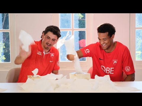 Juzzy and Joel take on the tissue box challenge - YouTube