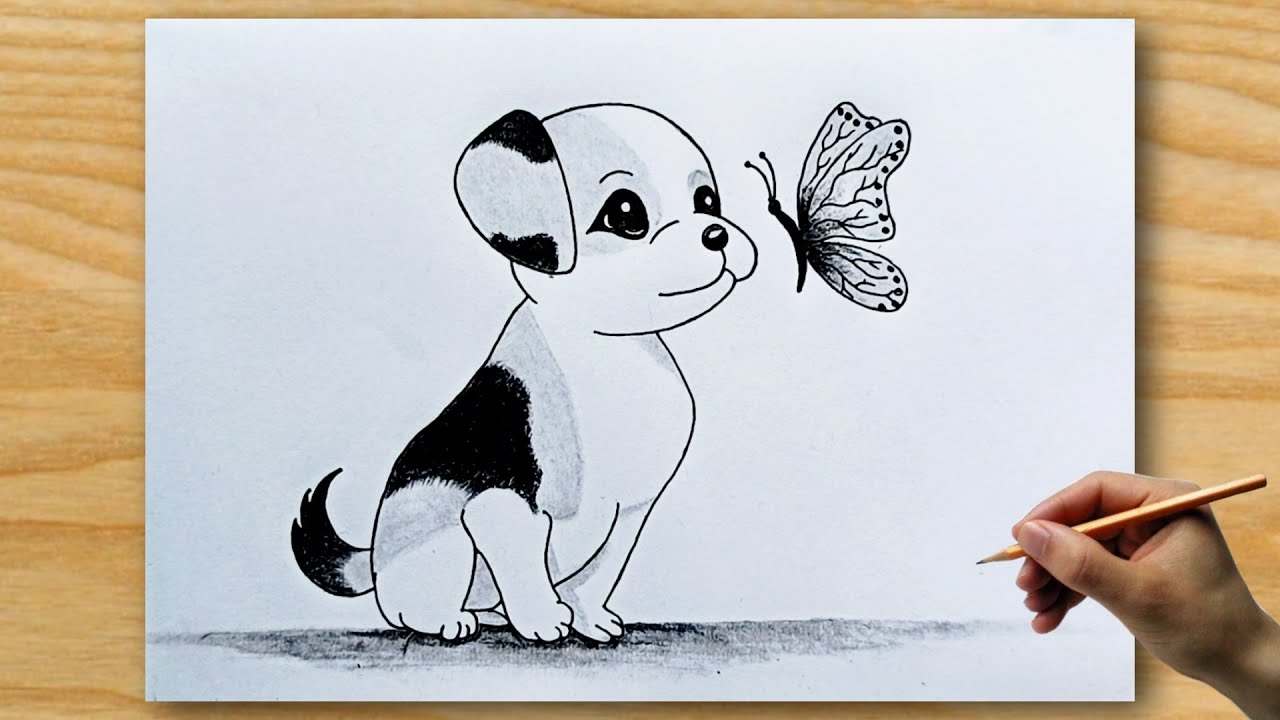 Easy Dog Drawing || How To Draw Dog || Puppy Drawing for Beginners ...