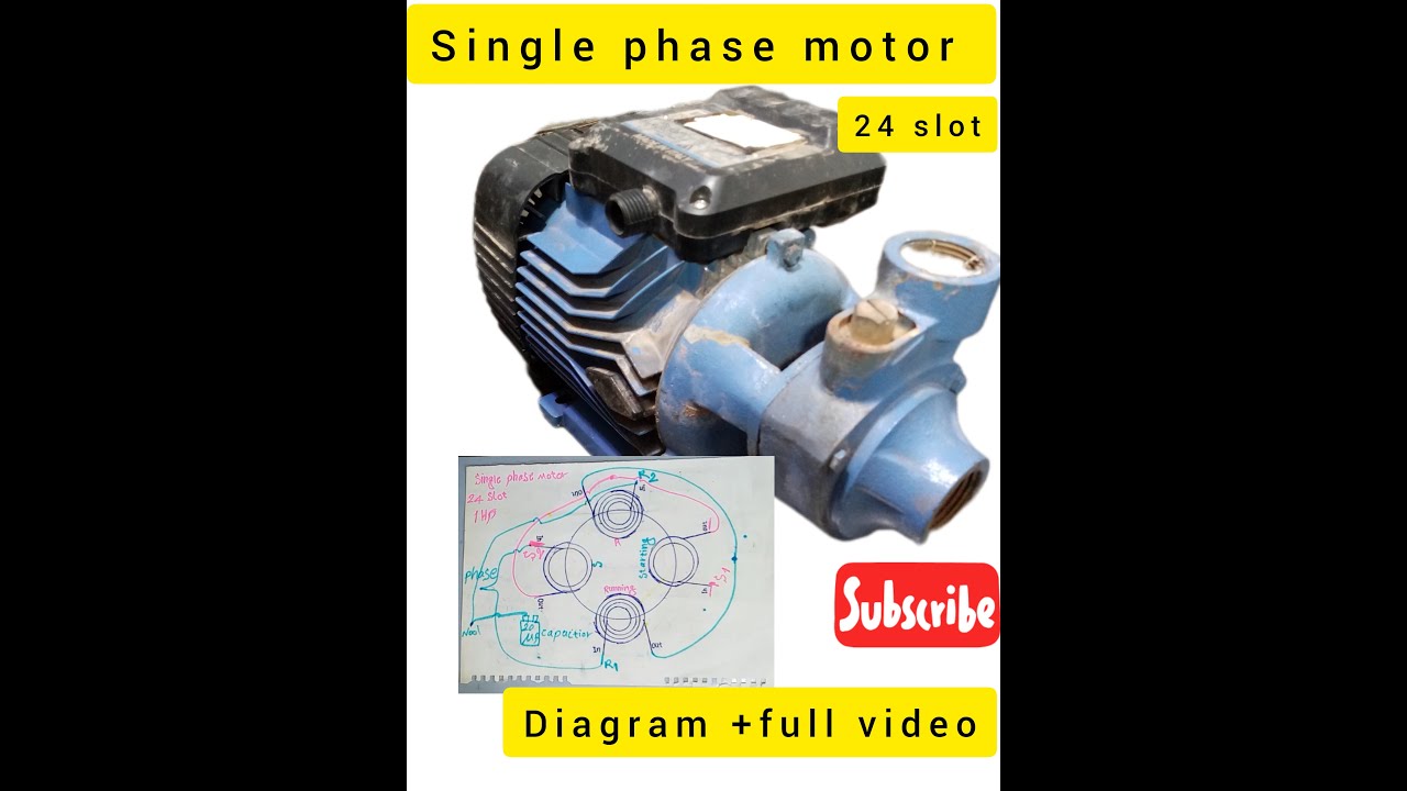 Motor winding.1hp. Single phase motor 24slot 2800 rpm - YouTube