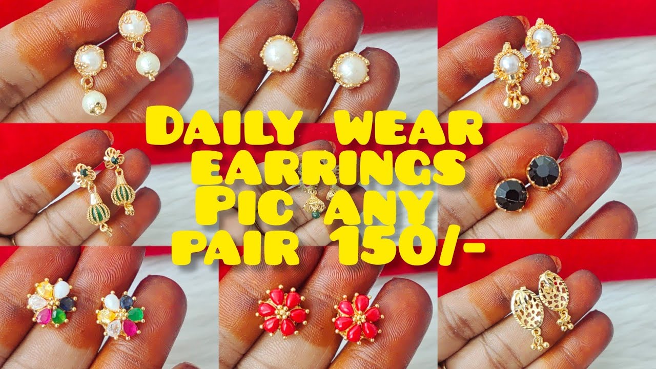 #latest micro gold plated daily wear earrings pic any pair 150/- free ...