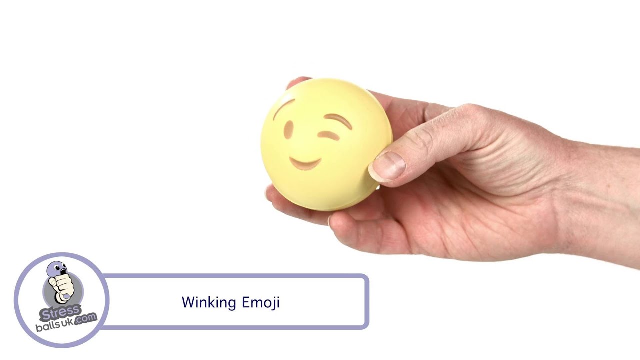 Winking Emoji Shaped Stress Ball - YouTube