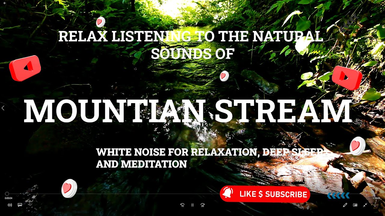 Mountain Stream with soft meditation music 2hrs - YouTube