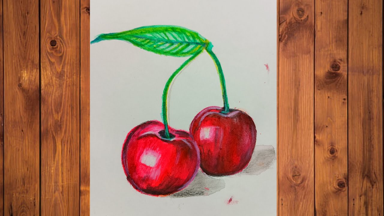 Red Cherry🍒 drawing #shortsvideo #viraldrawing - YouTube