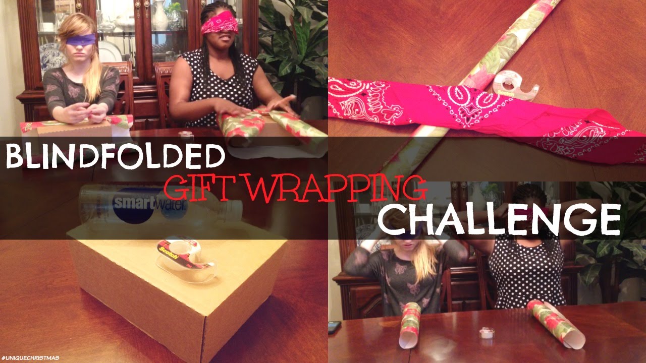 Blindfolded Gift Wrapping Challenge! - YouTube