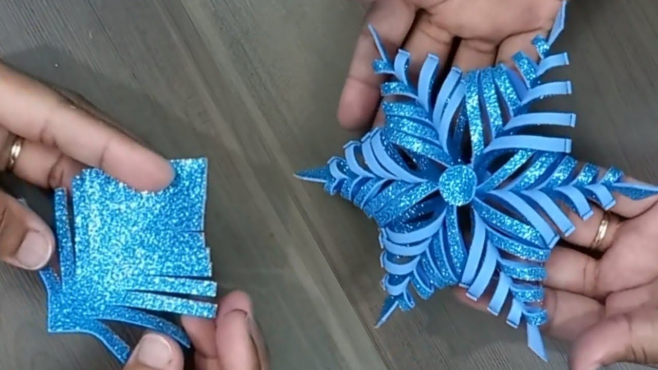 🎄DIY | Como fazer floco de neve de EVA MUITO FÁCIL - YouTube