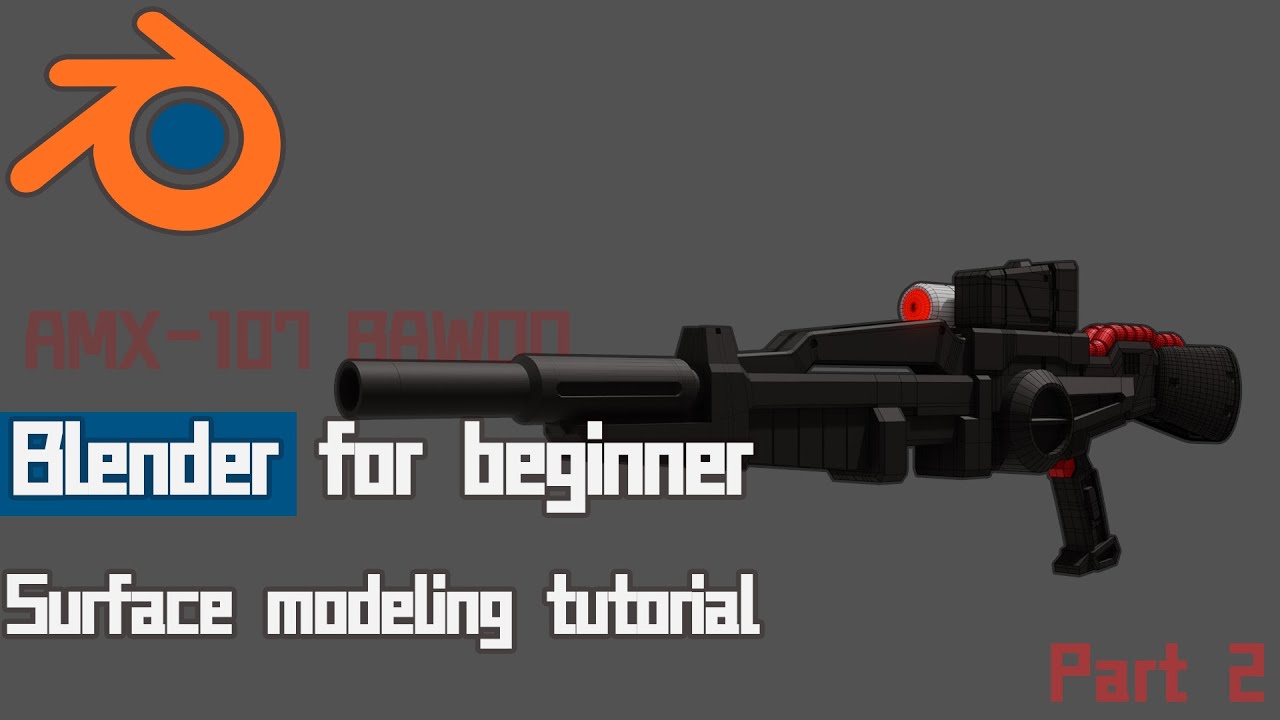 【Blender】 AMX-107 BAWOO- 3D Mecha weapon Modeling Timelapse (no audio ...