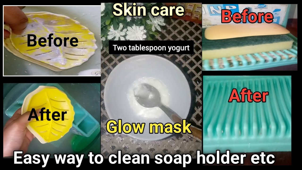 Fast and easy way to clean dirty soap and brush holder 👍|| Instant glow ...