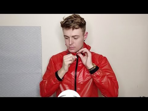 ASMR soft plastic crinkle jacket, hand movements, whispering - YouTube