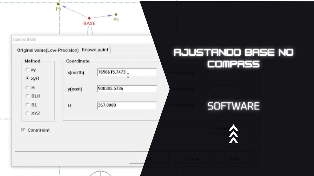 Ajustando Base no Compass Solution Comnav - Software de Processamento. - YouTube