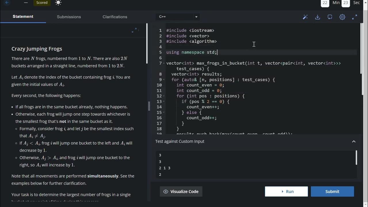 Crazy jumping frogs || Codechef || C++/CPP Solution - YouTube