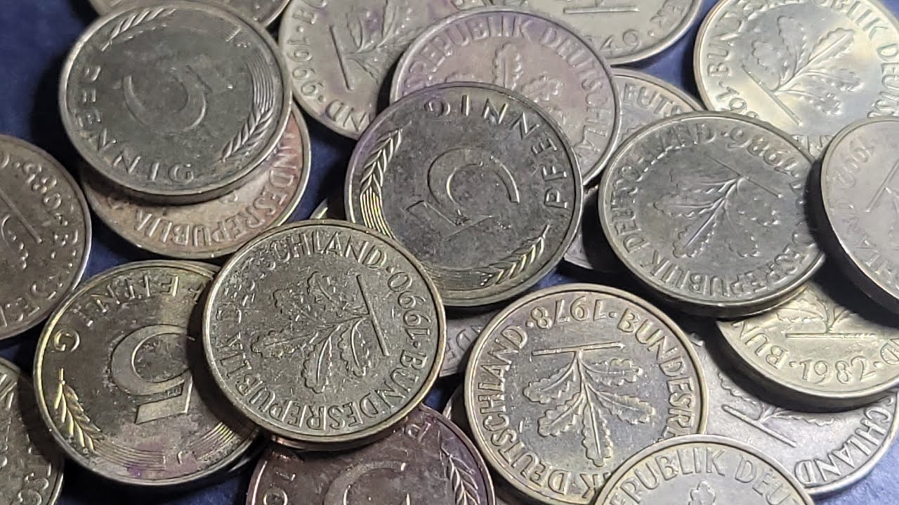 German 5 Pfennig Coins - YouTube