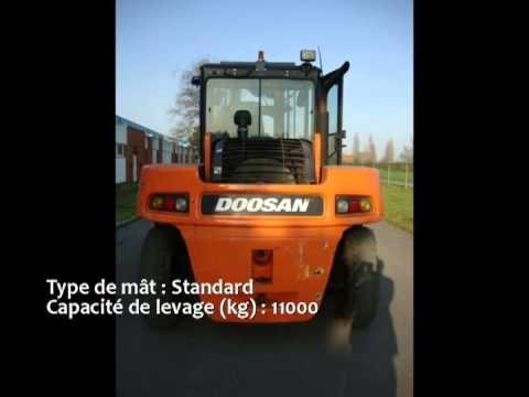 Chariot élévateur gros tonnage à fourches DOOSAN D110S-5 - YouTube