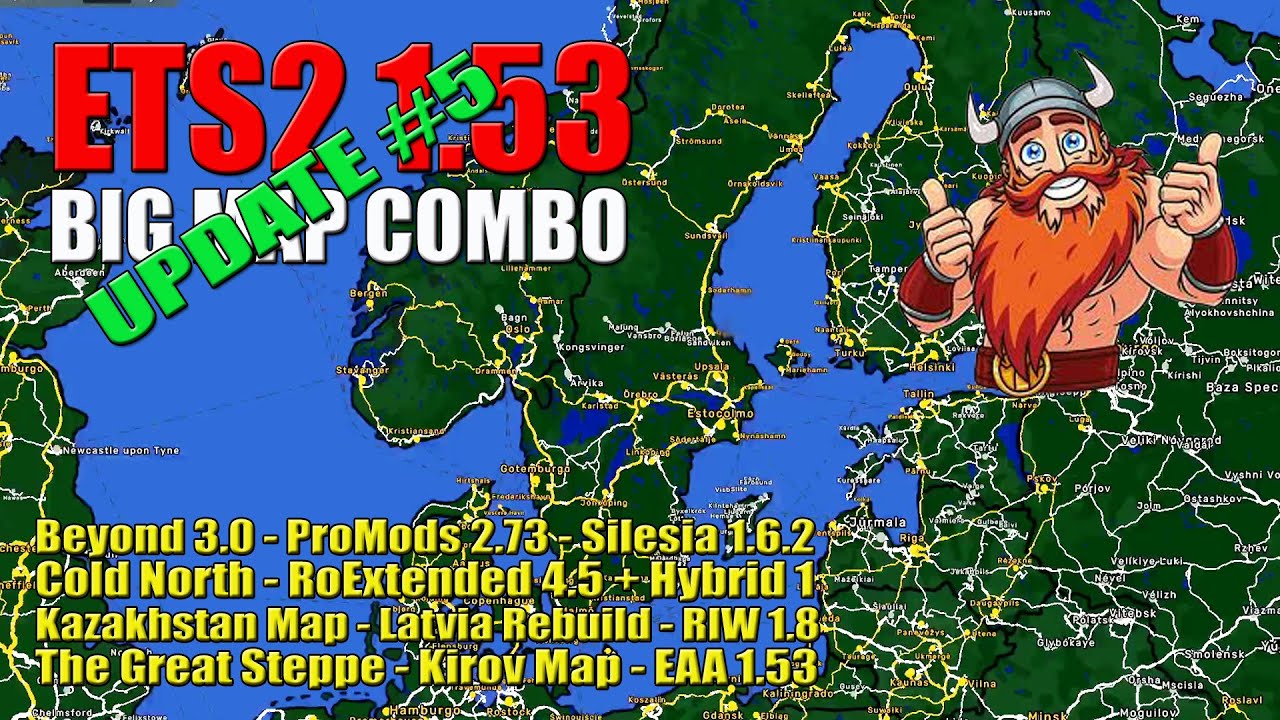 ETS2 153 | BIG MAP COMBO UPDATE #5 - Beyond 3.0, Kazakhstan, Latvia ...