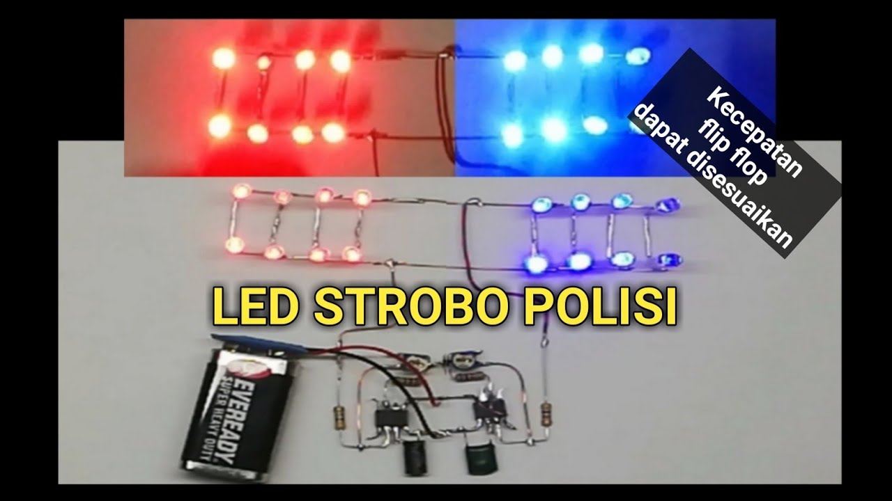 cara buat led STROBO polisi sederhana - YouTube
