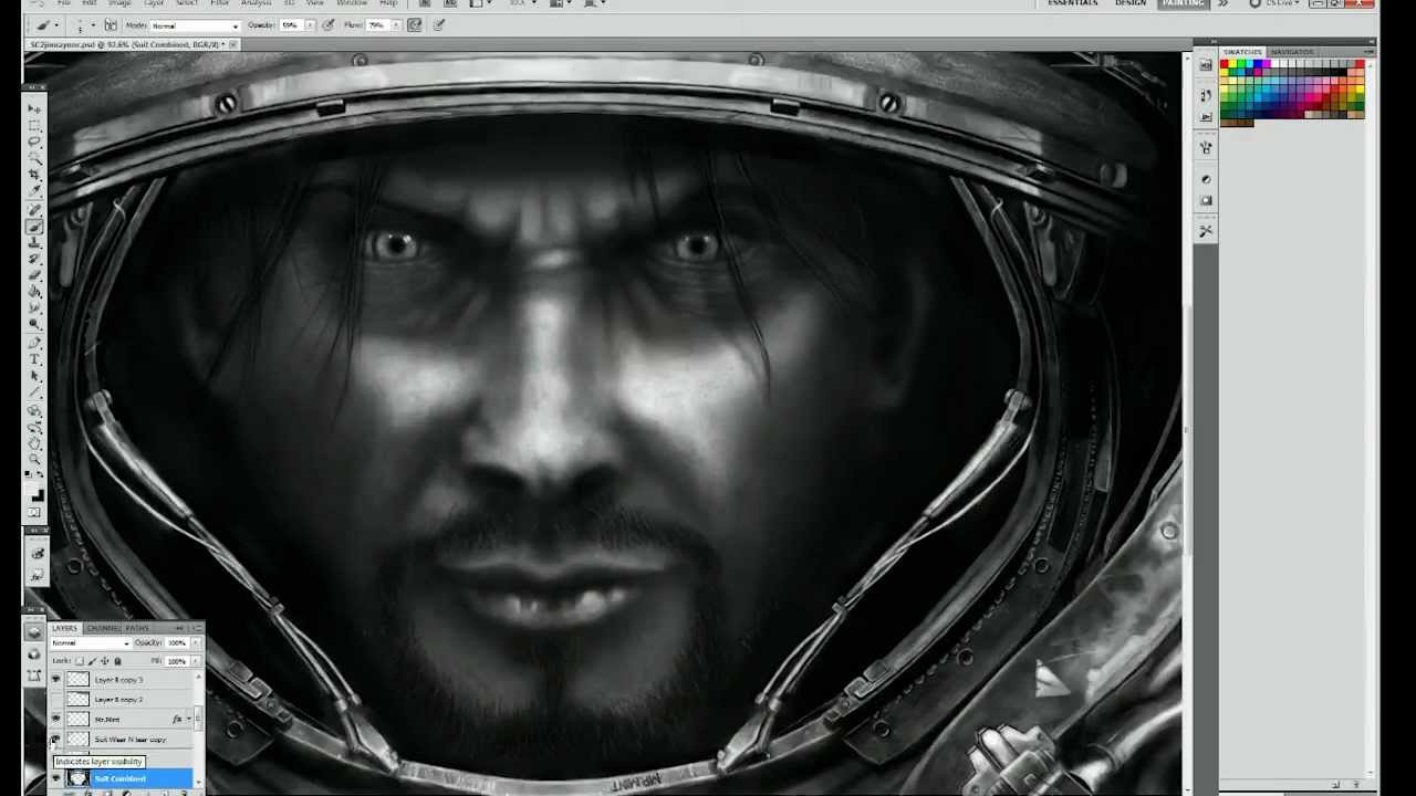 STARCRAFT 2 - Speed Painting Jim Raynor - YouTube