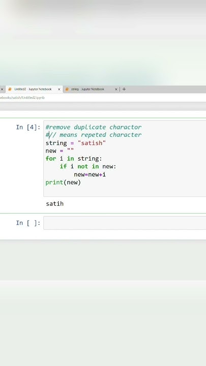 Remove Duplicate Character In A String With Python Youtube
