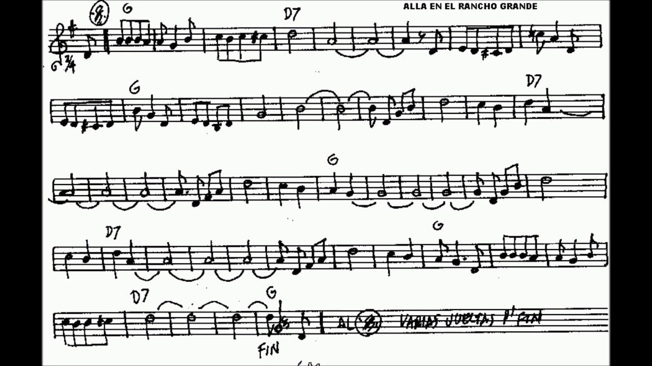 Tutorial "ALLÁ EN EL RANCHO GRANDE" instrumental (para principiantes ...
