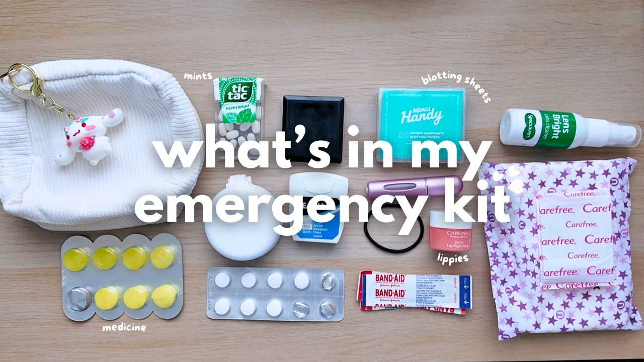 what's in my emergency kit for work or school ⋅˚₊‧ ୨୧ ‧₊˚ ⋅ - YouTube