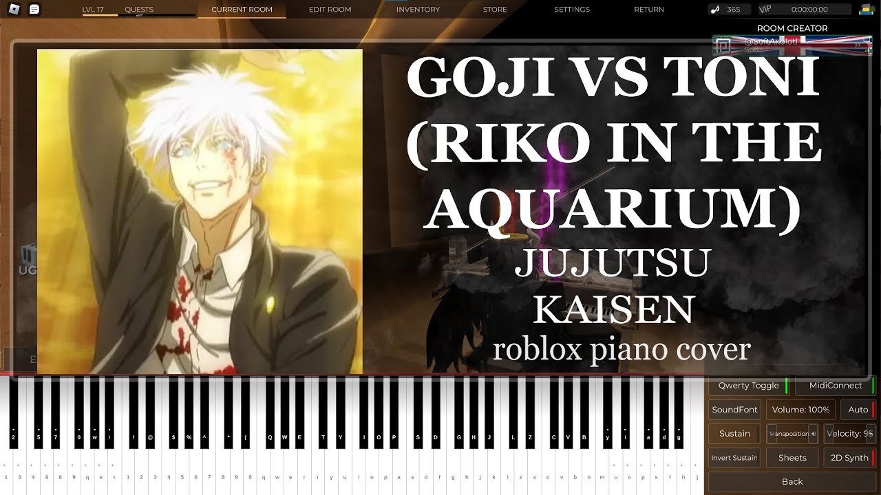 Gojo vs Toji (Riko in the Aquarium) - ROBLOX Piano Cover // Piano Rooms ...