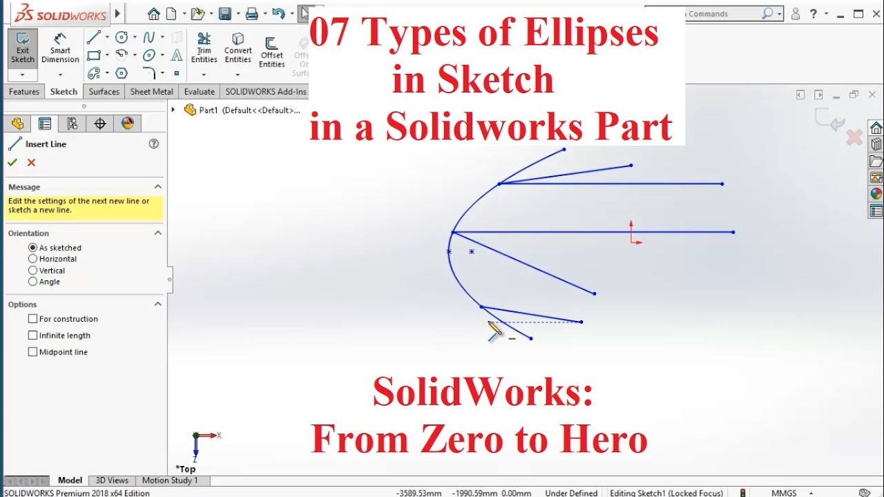 07 Types of Ellipses in Sketch in a Solidworks Part - YouTube