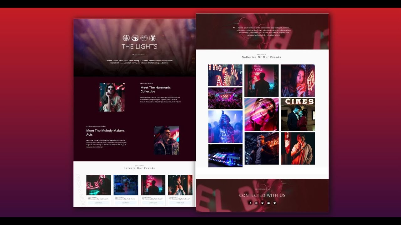Creative Music Events Website using HTML and CSS - YouTube