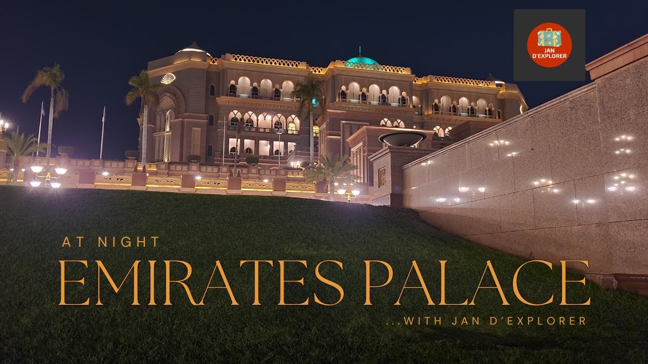 Emirates Palace Grounds at Night - YouTube