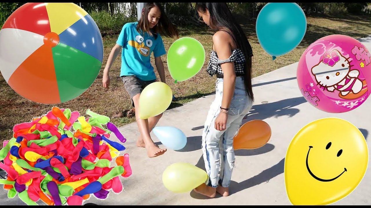 Foot Balloon Popping Challenge Youtube