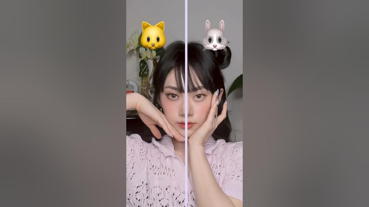 고양이상 VS 토끼상 cat VS rabbit makeup #shorts #makeuphacks - YouTube