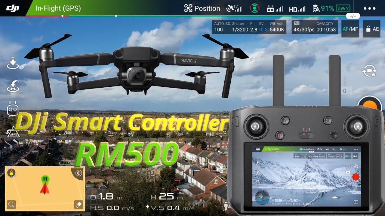 DJi Smart Controller RM500 Flight of DJi Mavic 2 Pro Drone Touch Screen Best Transmitter Review ...