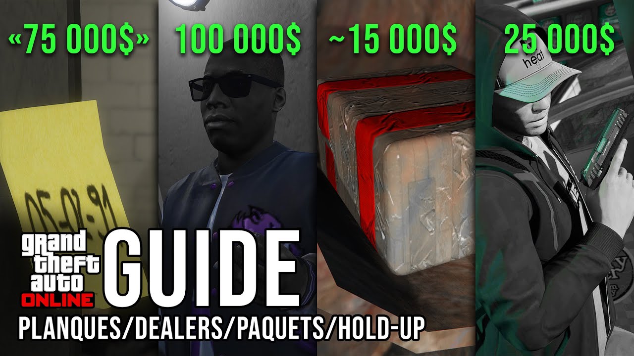 GUIDE DEALERS, PLANQUES, HOLD UP et PAQUETS GERALD - GTA Online - YouTube