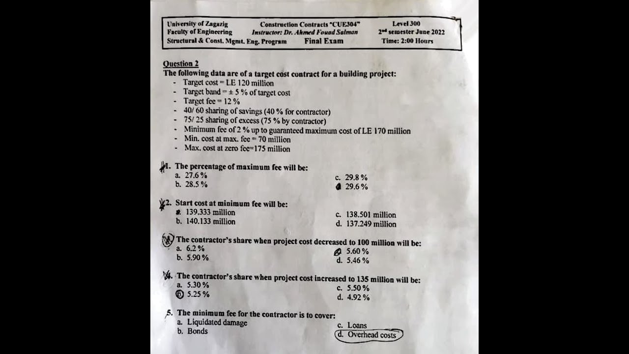 Construction Contracts - Target Cost Contract - YouTube