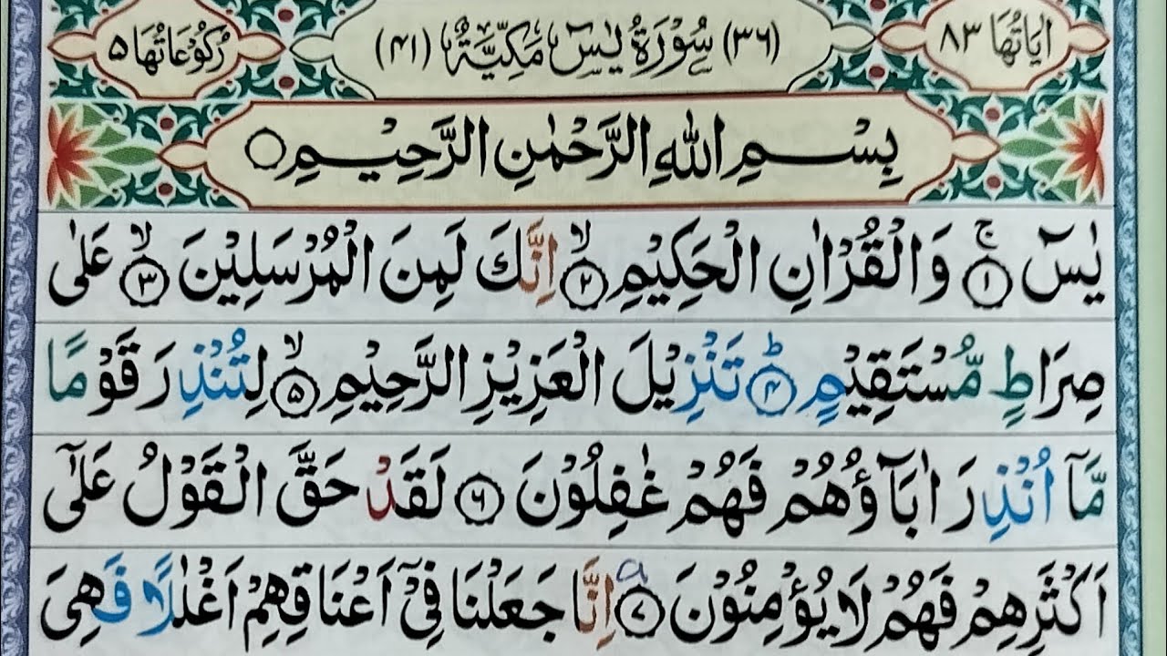 SURAH YASEEN SURA YASIN RECITATION OF QURAN