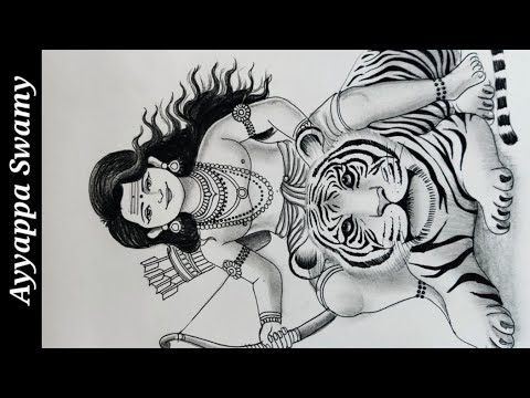 How to draw a beautiful realistic drawing of Ayyappa Swamy step by step ...
