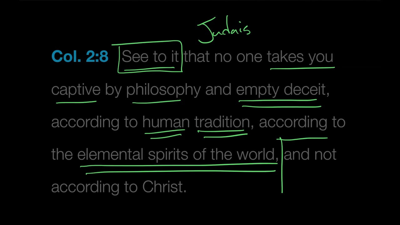 Verse by Verse: Colossians 2:8 - YouTube