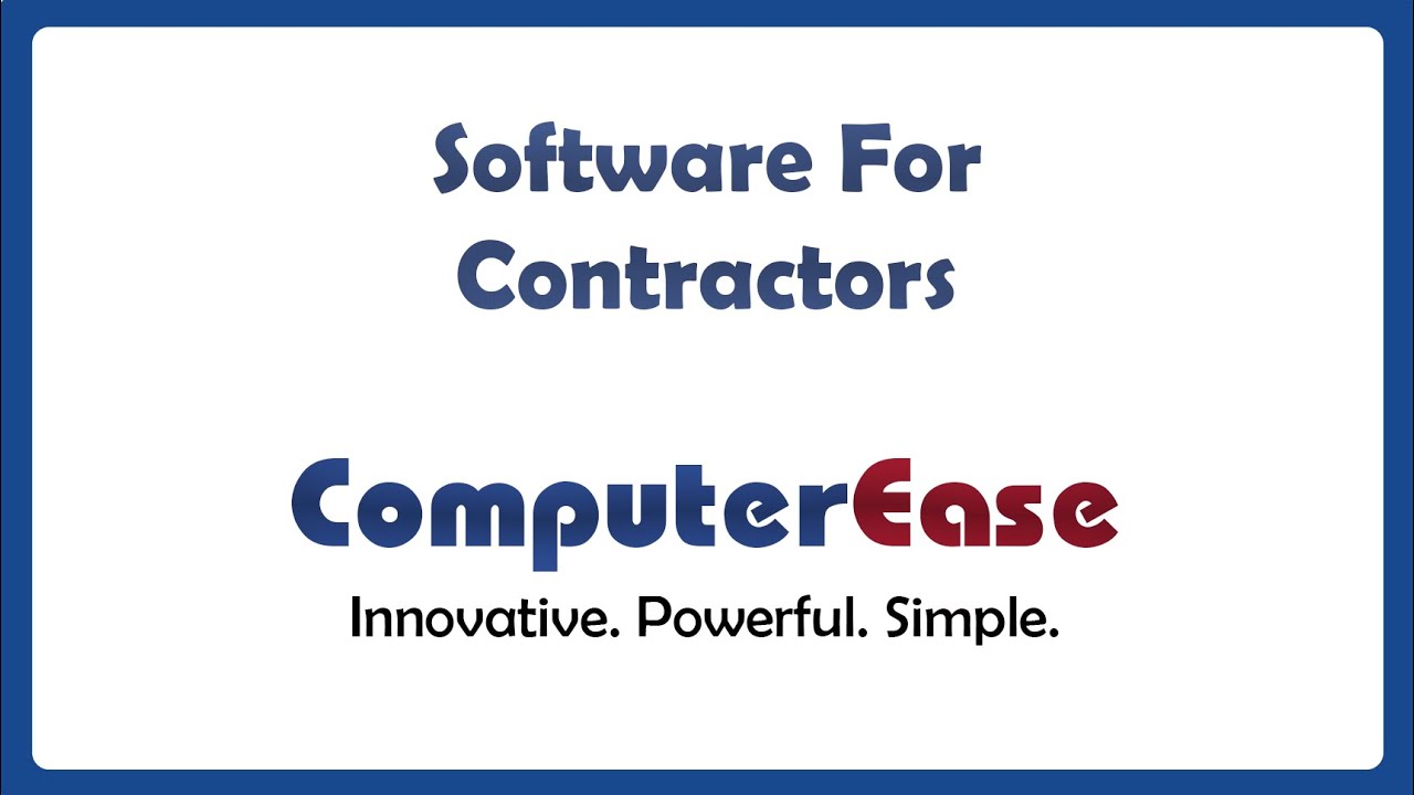 ComputerEase Software for Contractors - YouTube