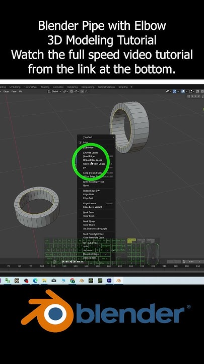 Blender 4.2 Pipe with Elbow 3D Modeling #blender #pipe #elbow #connect #3dmodeling #tutorial ...